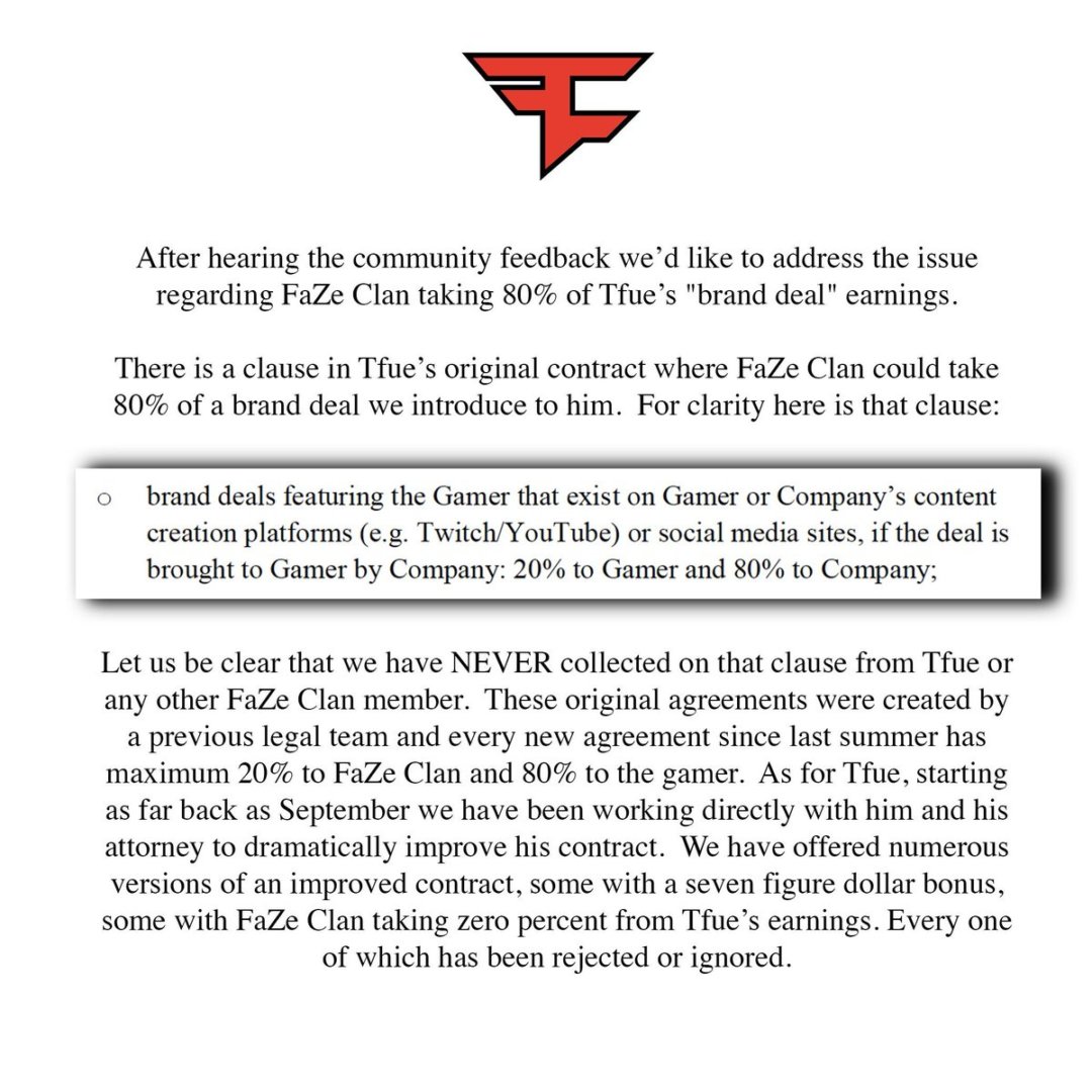 FaZe Clan responde a Tfue tras la denuncia por un contrato injusto y ...