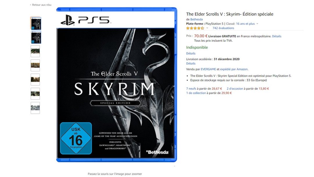 The Elder Scrolls V: Skyrim Especial Edition aparece registrado para ...