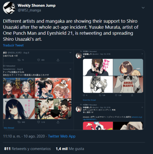 Artistas y mangakas muestran su apoyo a la dibujante de Act-Age, Shiro ...