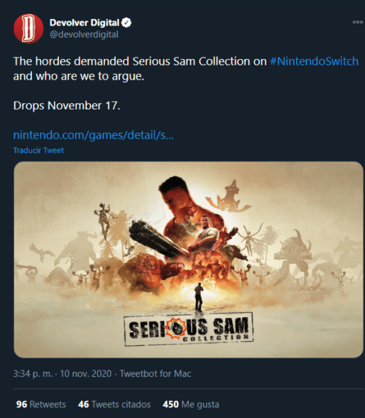Serious Sam Collection llega este noviembre a Nintendo Switch, PS4 y ...