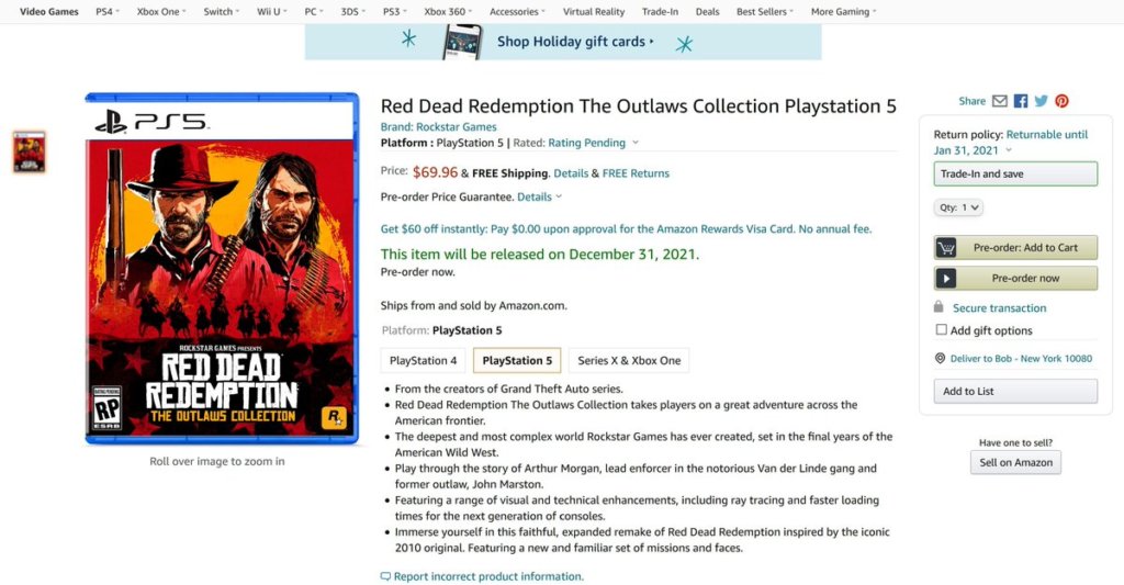 Amazon filtra la remasterización de Red Dead Redemption 1 y 2 para Xbox ...