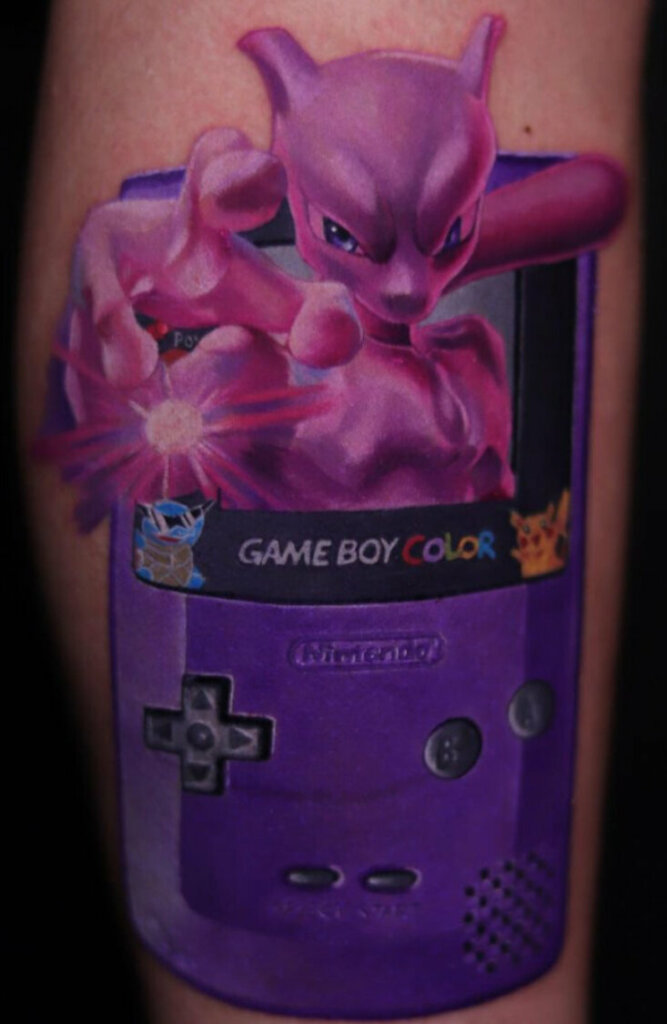 Pokémon y Game Boy Color se unen en estos preciosos tatuajes