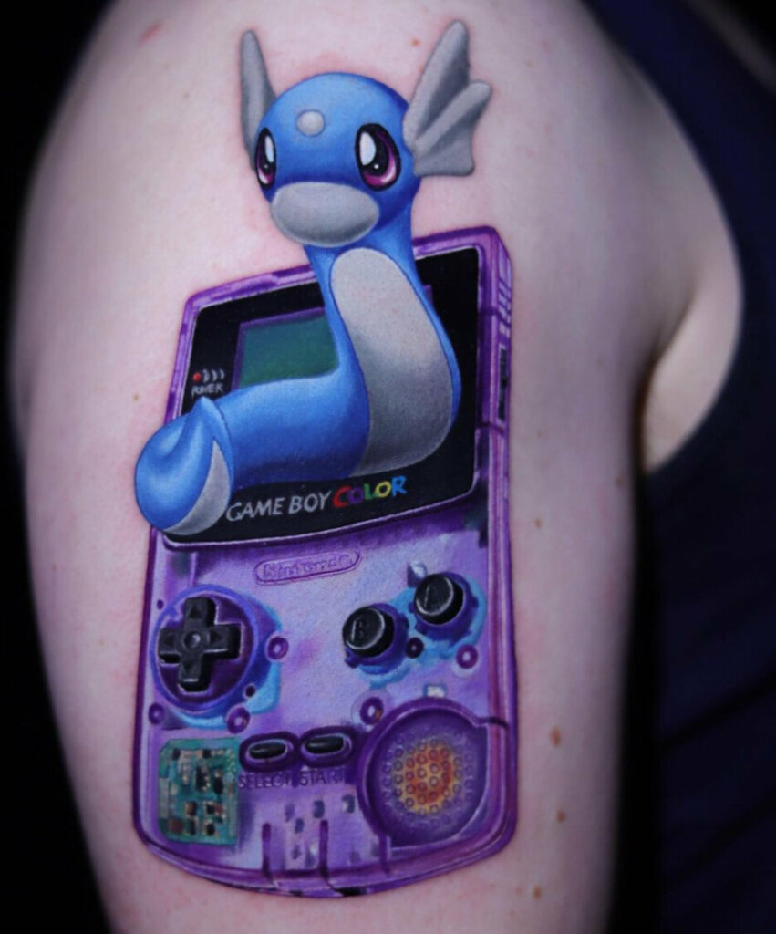Pokémon y Game Boy Color se unen en estos preciosos tatuajes
