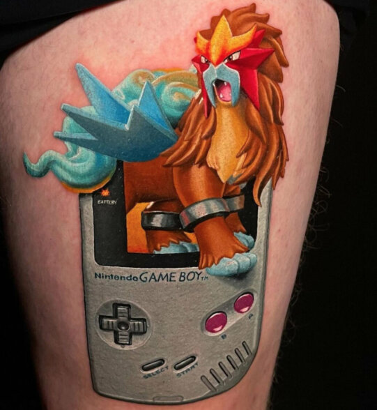 Pokémon y Game Boy Color se unen en estos preciosos tatuajes