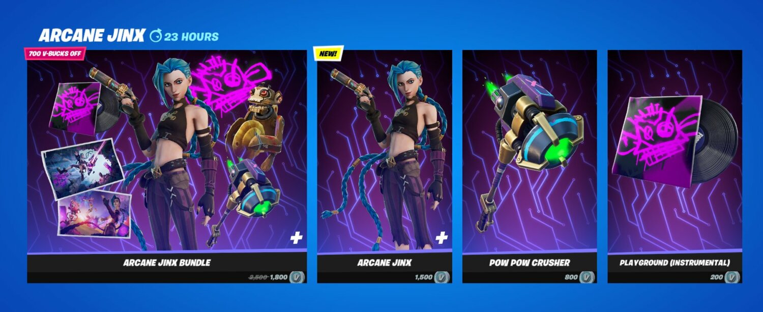 Fortnite recibe su nueva skin de Jinx de LoL; ¿Te la vas a comprar?