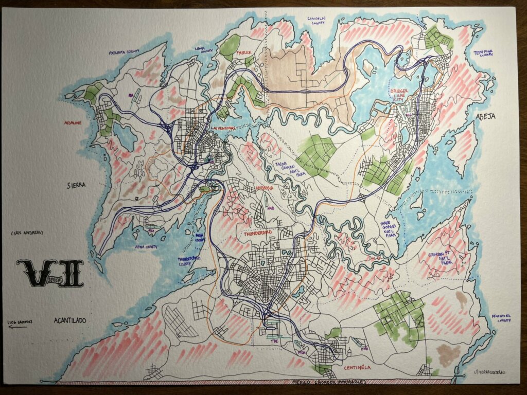 Cuando todos piensan en GTA 6, este fan ya ha diseñado el mapa de GTA 7 ...