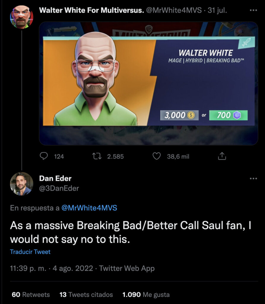 ¿Walter White de Breaking Bad en MultiVersus? El diseñador del juego es ...