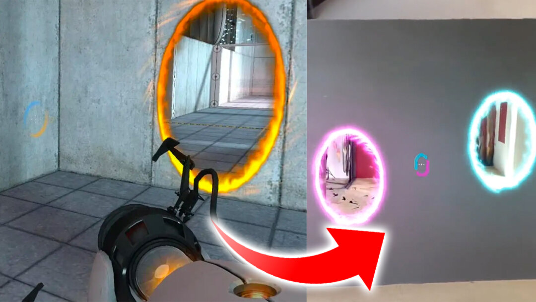 Crean una pistola de Portal que funciona con realidad aumentada y es un ...