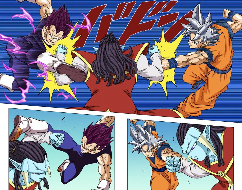 Dragon Ball Super muestra a Vegeta UE y Goku UI contra Gas a color, y ...
