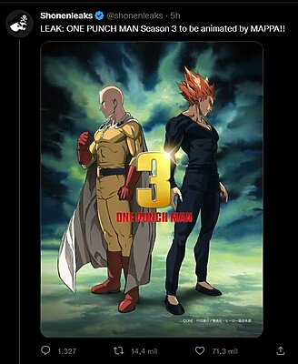 One Punch Man: La temporada 3 del anime será animada por MAPPA, acorde ...