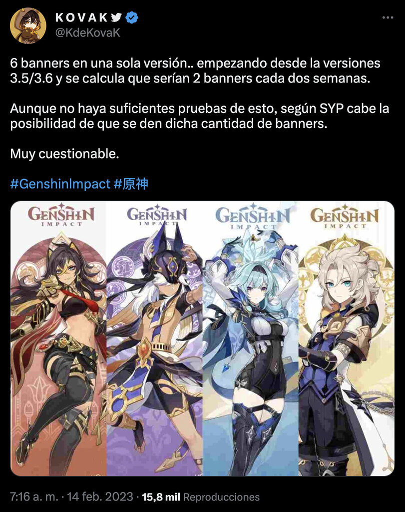 6 Banners In One Version? Genshin Impact Leak Says There Will Soon Be 2 ...