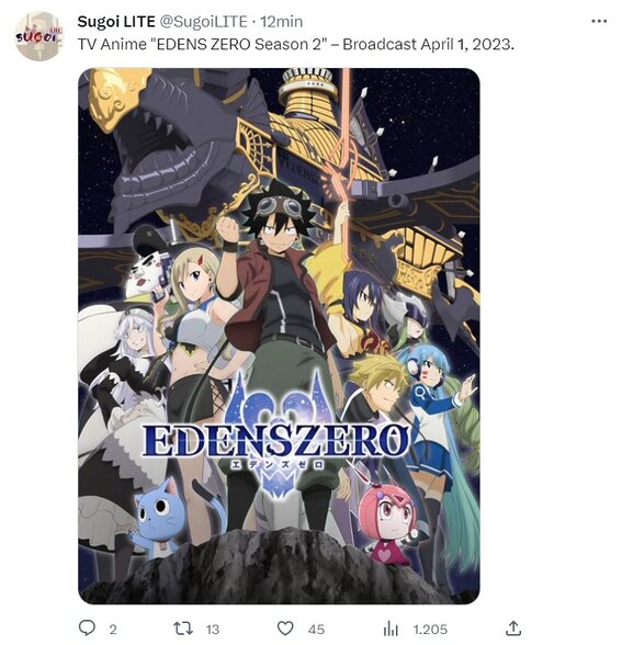 Edens Zero: Season 2 Of The Anime Already Has A Release Date On Netflix ...