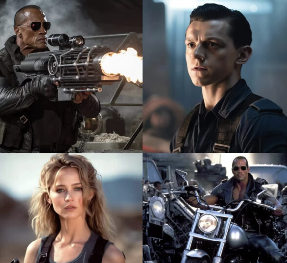 El poder de la IA imagina cómo sería el remake de Terminator con Dwayne ...