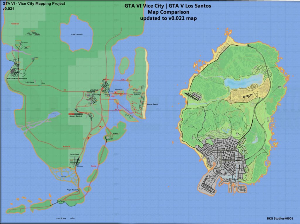 GTA VI Map Leaked And Size Leaves GTA V Map In Thumbnail