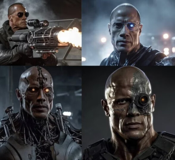 El poder de la IA imagina cómo sería el remake de Terminator con Dwayne ...