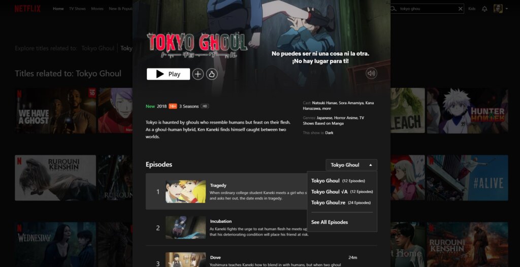 Tokyo Ghoul: Dónde ver el anime al completo