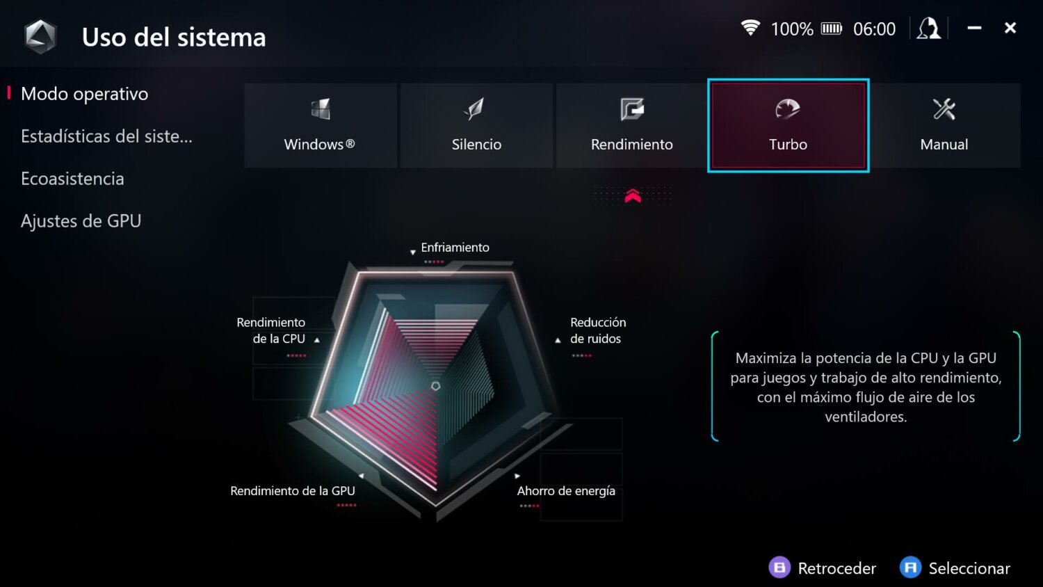 ¿En qué modo pongo mi ROG Ally? Diferencias entre Rendimiento, Turbo y ...