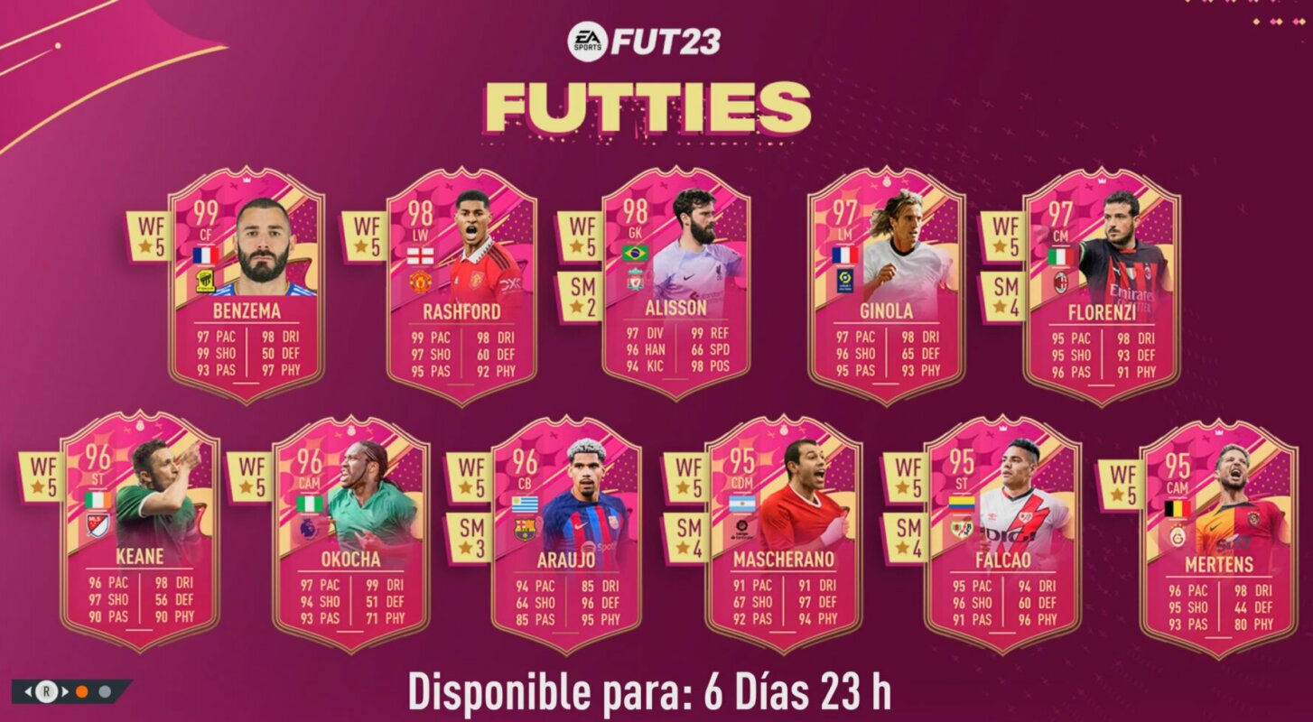 FIFA 23: Benzema con 99 de media lidera el quinto equipo FUTTIES. Estas son sus cartas