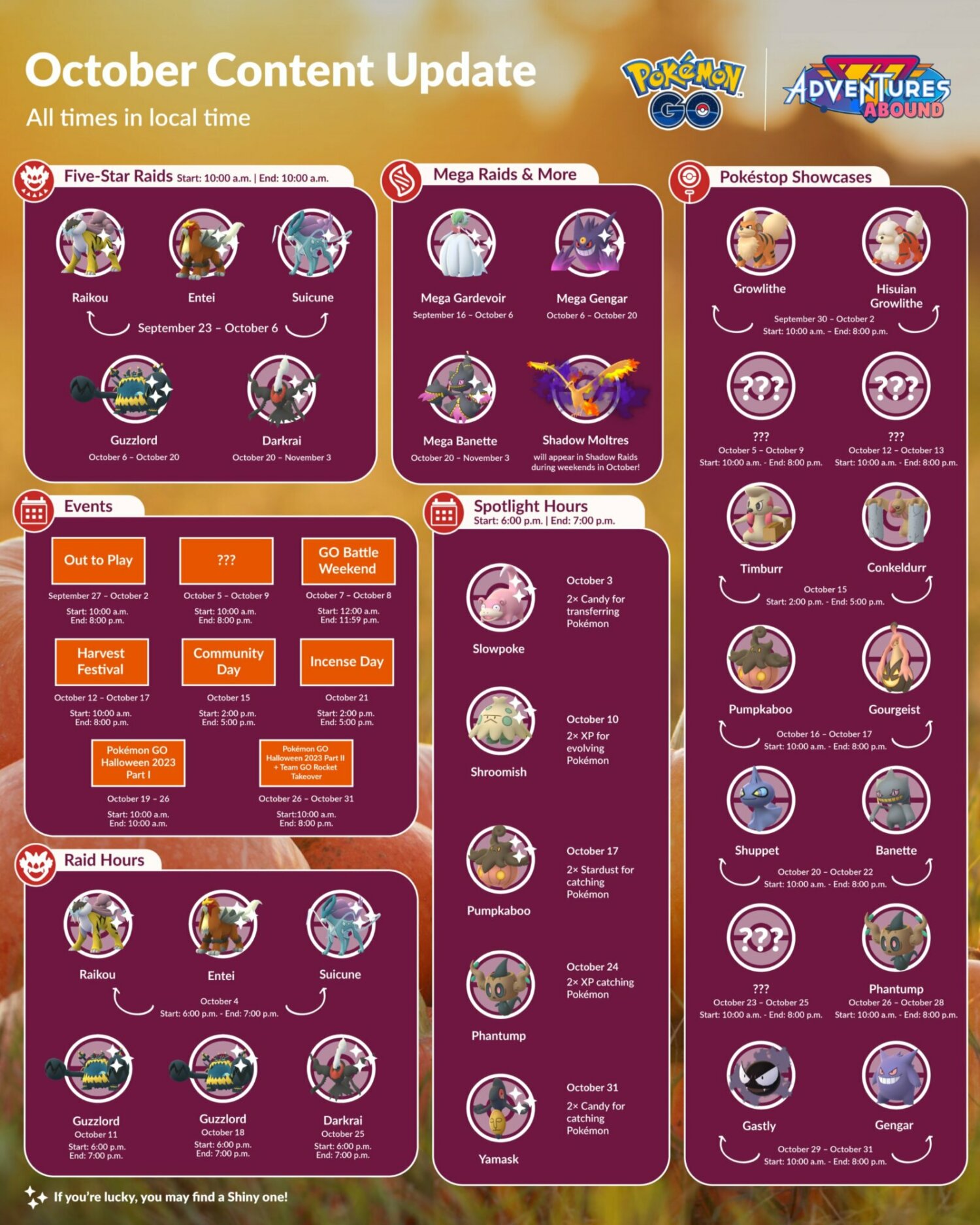 Pokémon GO: Jefes de incursiones para octubre 2023