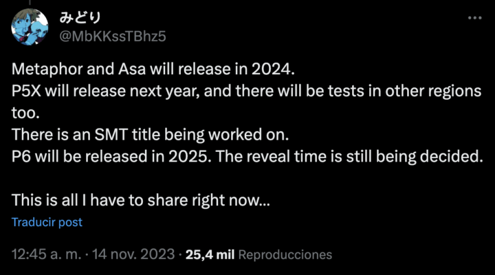 Fecha para Persona 6, Persona 5 X y más: un conocido filtrador suelta información de varios ...