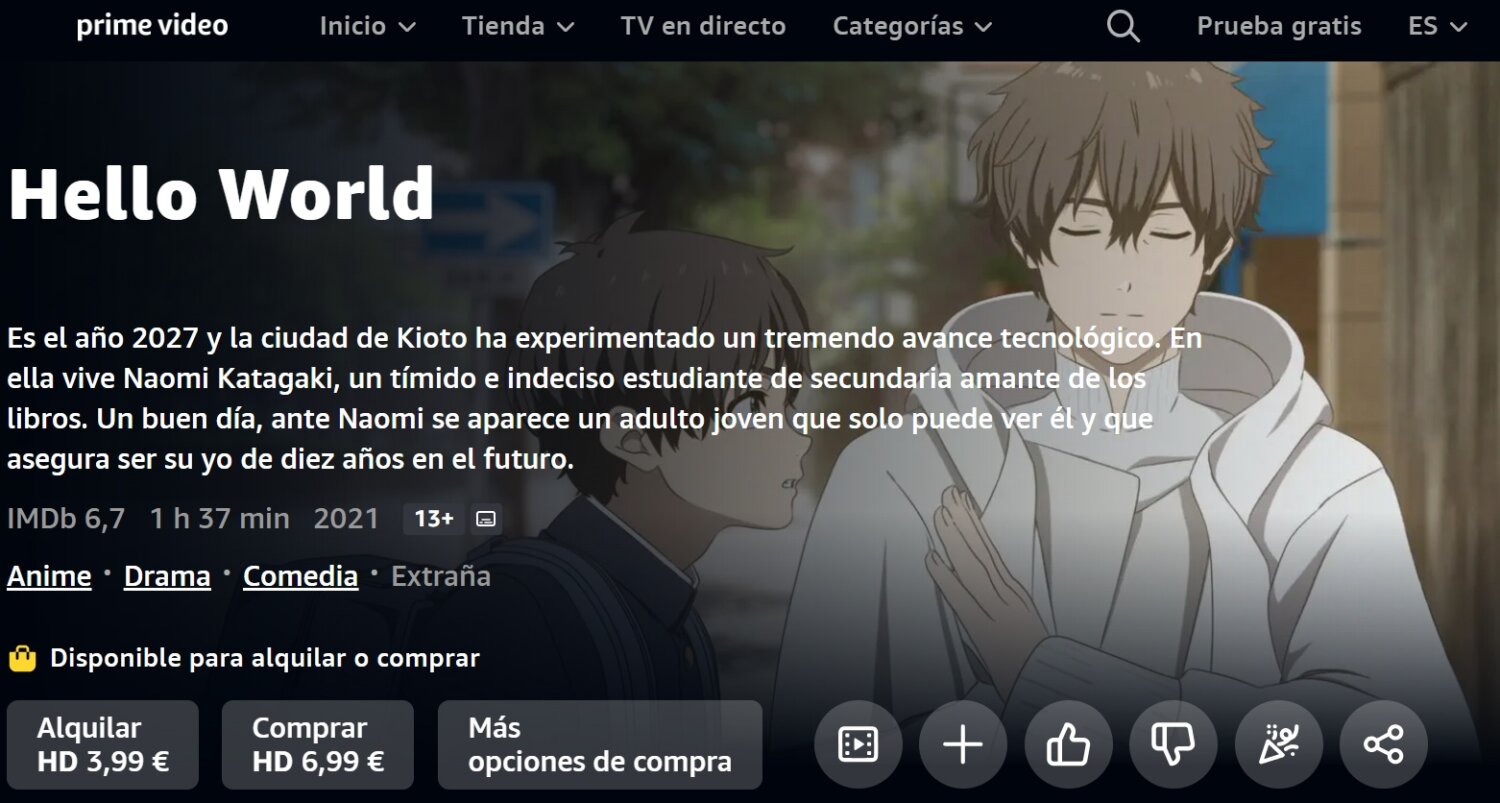 Hello World: dónde ver la gran película anime del director de Erased y SAO