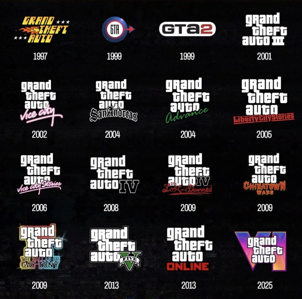 Así han evolucionado los logos de la saga GTA desde 1997 hasta 2025 con ...