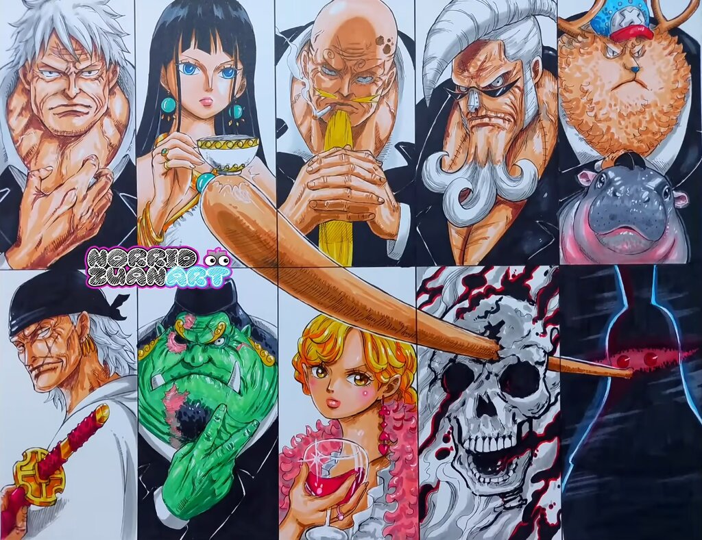 ¿Luffy dentro del Gorosei? Un fantástico fan art reimagina a los mugiwara como los Cinco Ancianos