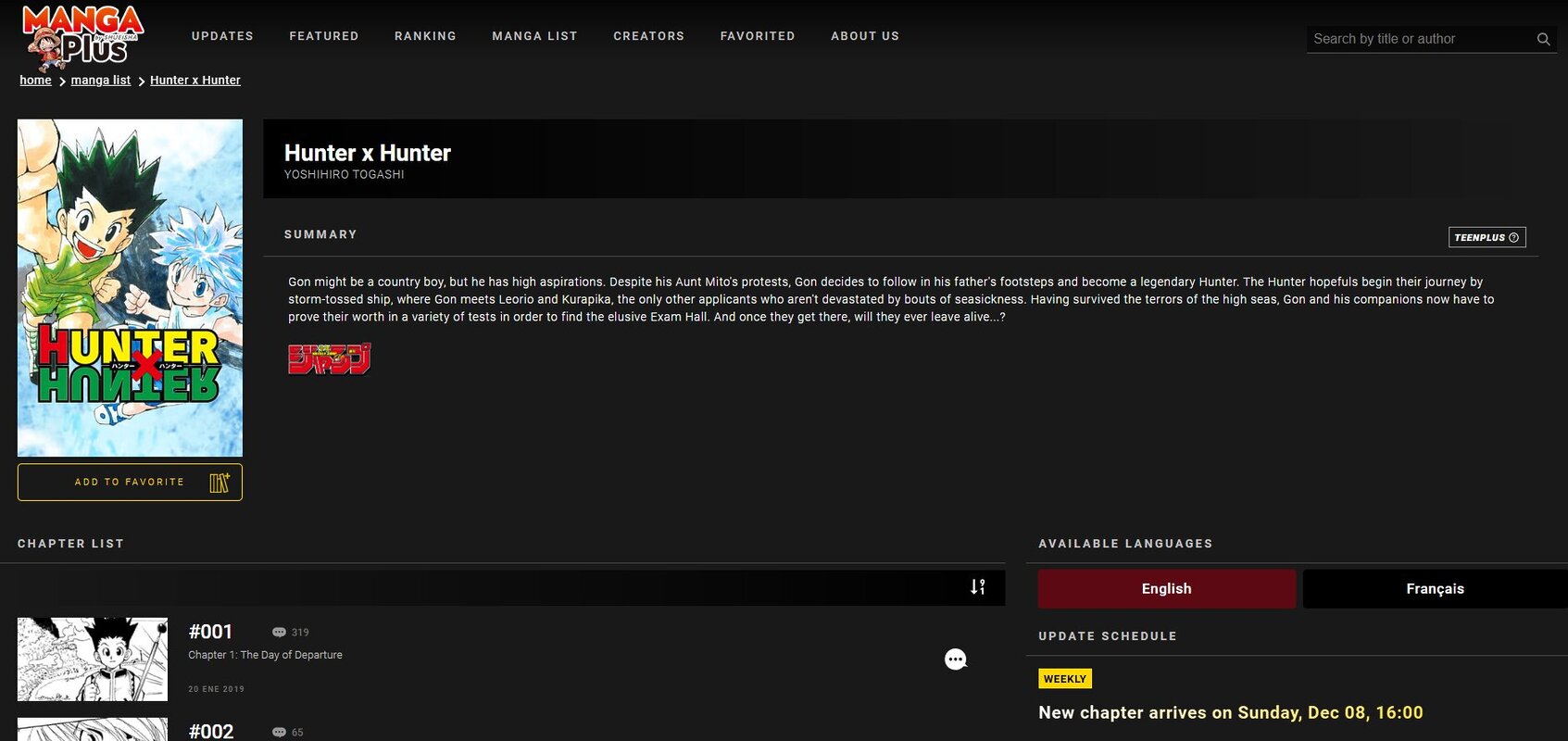 Hunter x Hunter anuncia un nuevo hiatus de su manga sin fecha de retorno