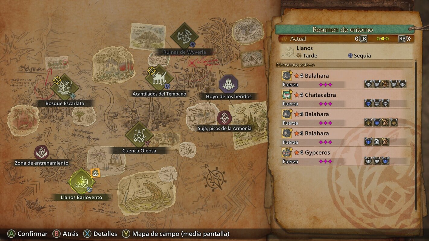 Todos los mapas y zonas disponibles en Monster Hunter Wilds