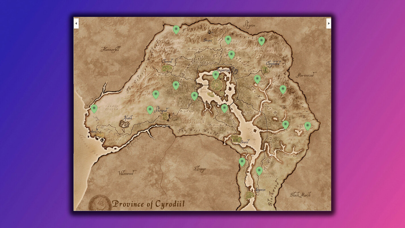 Mapa interactivo de Oblivion Remastered y dónde encontrar todos los ...